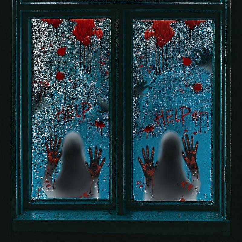 Halloween Window Stickers Bloody Hands Scary Halloween Window Clings ...