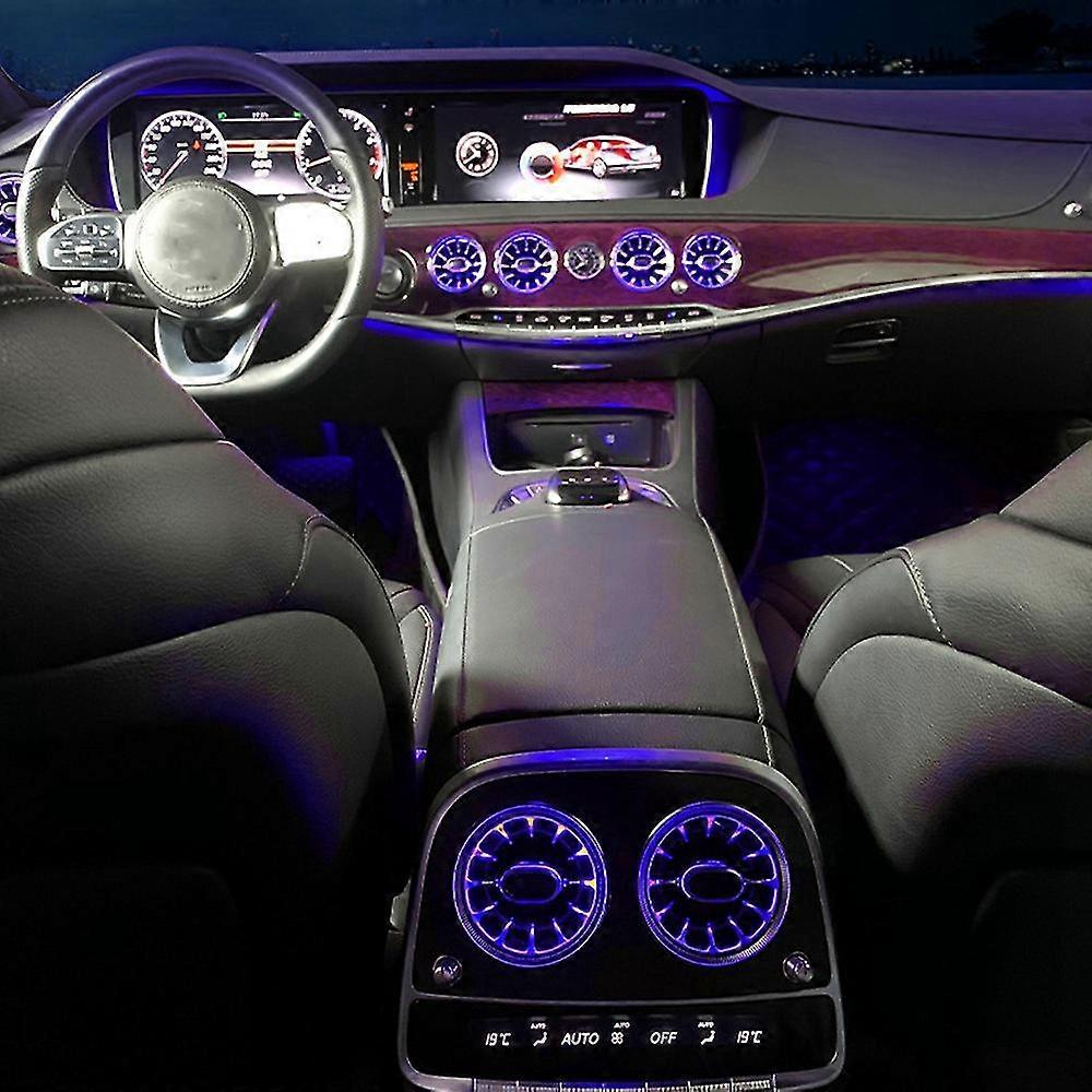 64 Color Car Rear Turbine Air Outlet Ambient Light A/C Vent Outlet ...