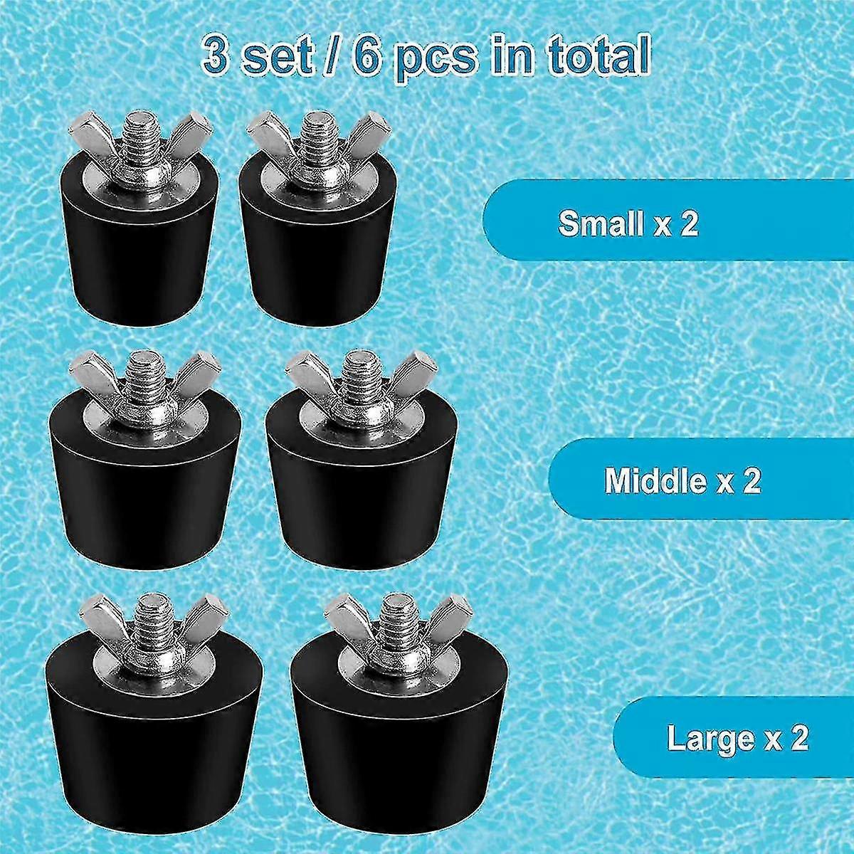6 Pack 3 Size Pool Winterizing Plug For Swimming Pool Holes,expansion ...