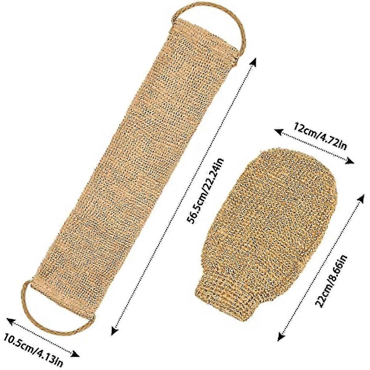 Back Scrubber Exfoliator, 100% Natural Hemp Exfoliating Glove And Strap ...