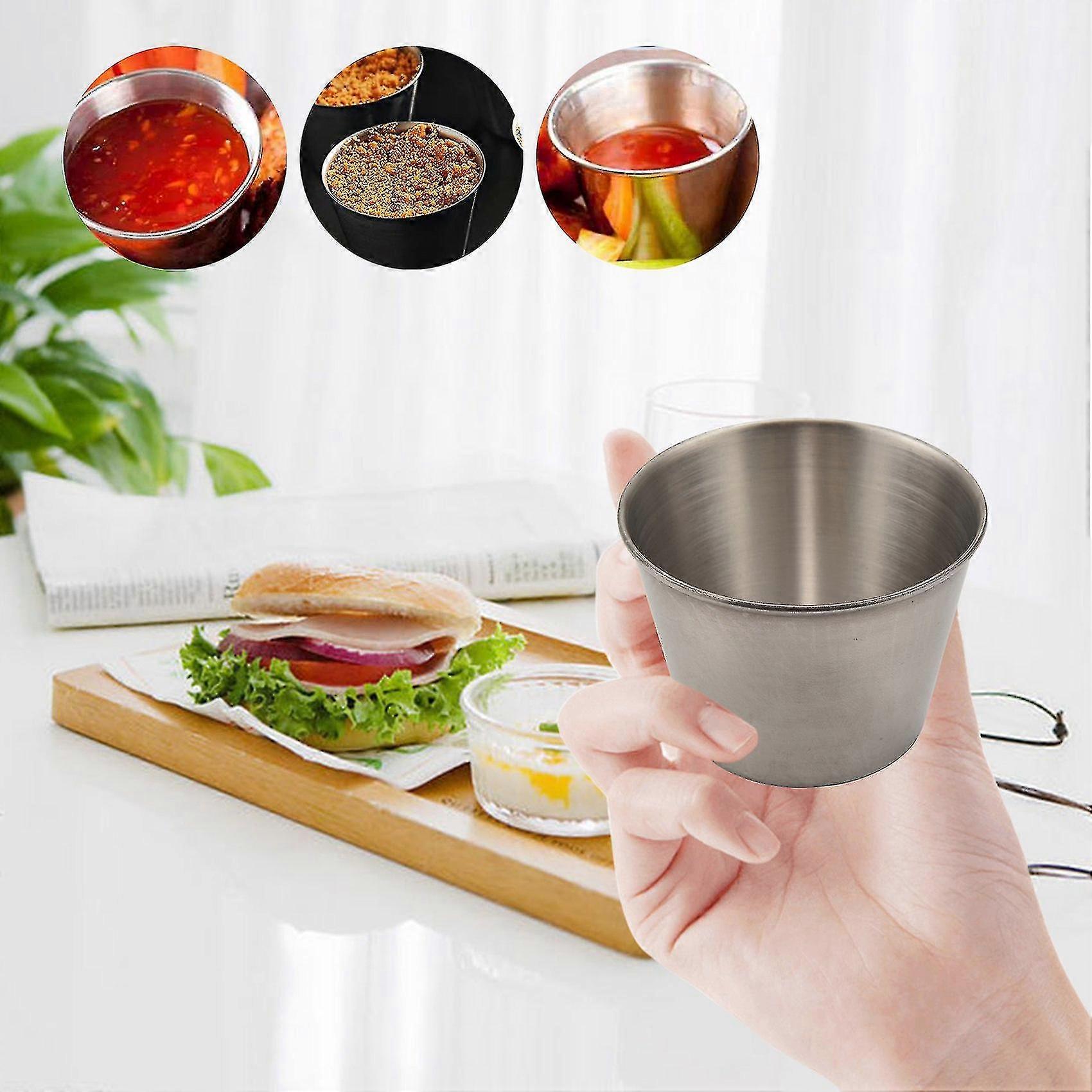 24 Pack Stainless Steel Condiment Sauce Cups,commercial Dipping Sauce ...