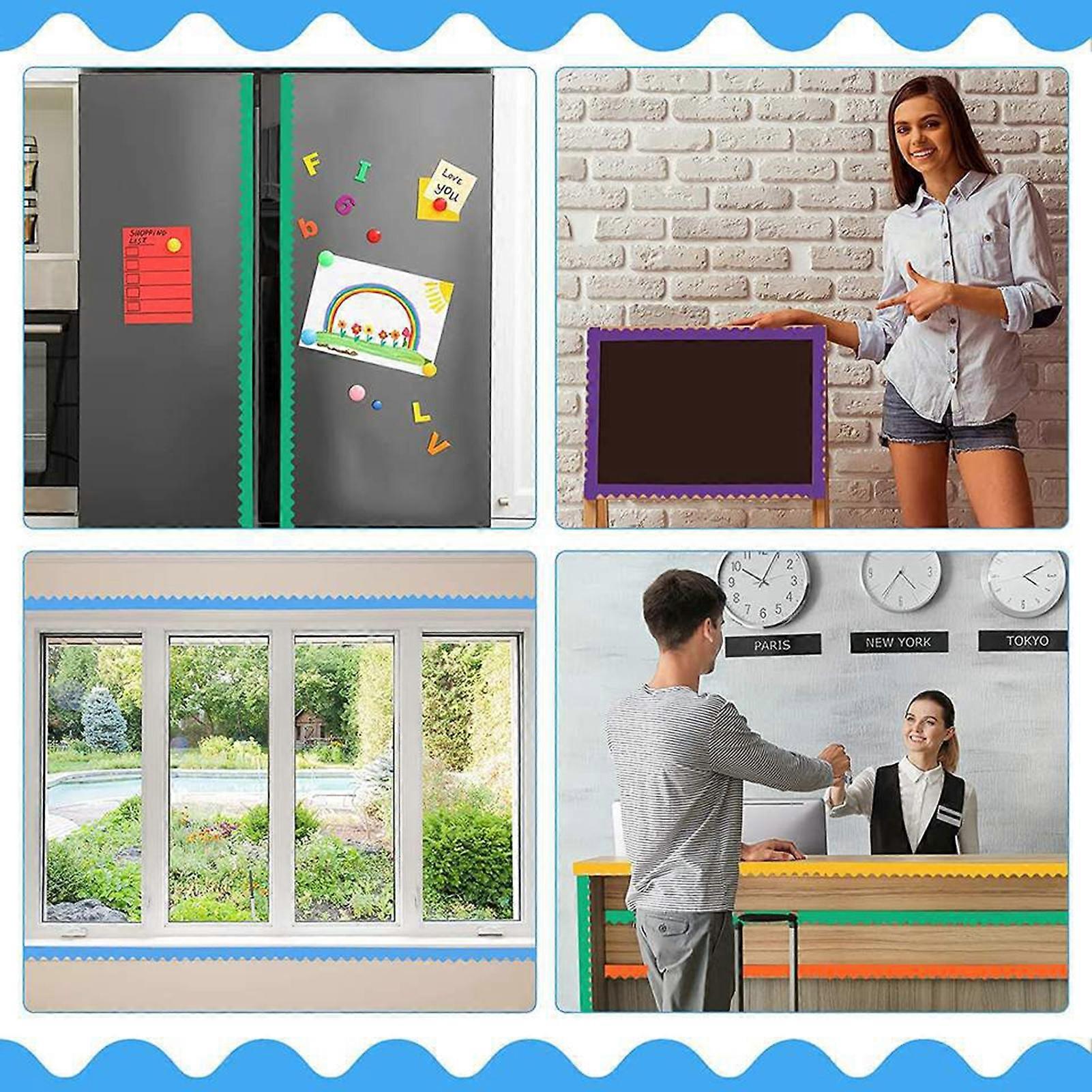 1 Roll Classroom Bulletin Board Border Stickers Colored Wavy Edge ...