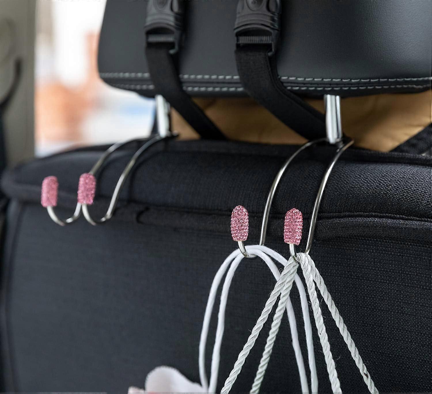 4 Pack Seat Back Organizers, Bling Diamond Universal Organizer Hooks ...