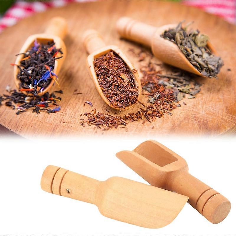30Pcs Tea Spoon Practical Reusable Wood Small Bath Salt Spice Spoons ...