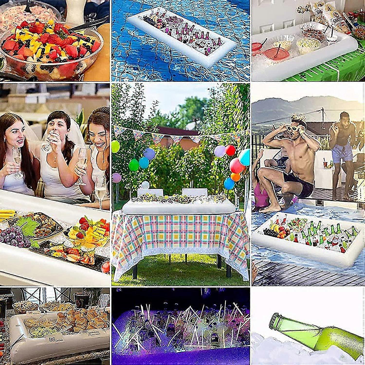 1pcs Inflatable Ice Serving Bar Pool Party Buffet Drink Cooler Floating ...