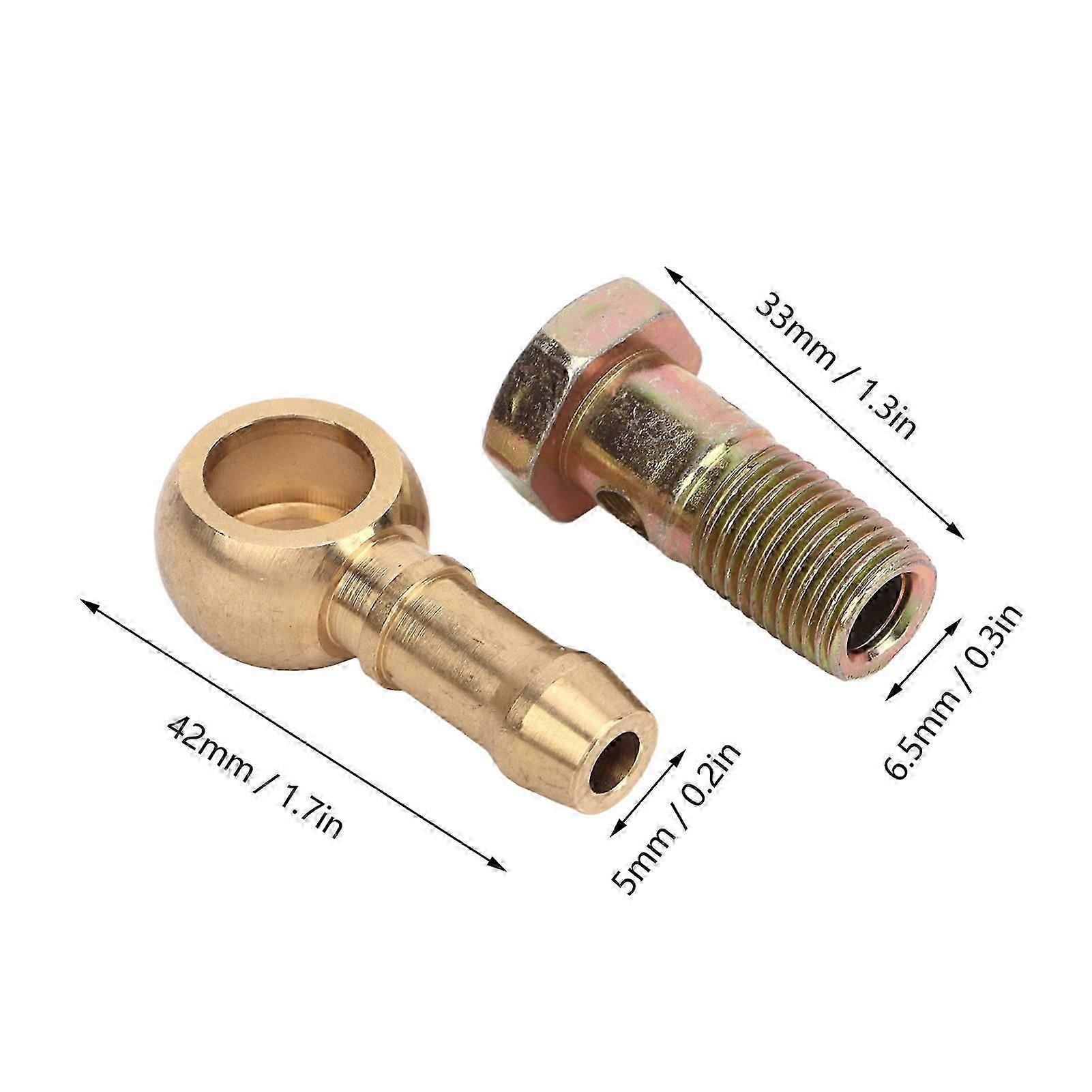 M12 X 1.5mm Banjo Bolt Fitting Kit with 2 Washers Aluminum Alloy Banjo ...