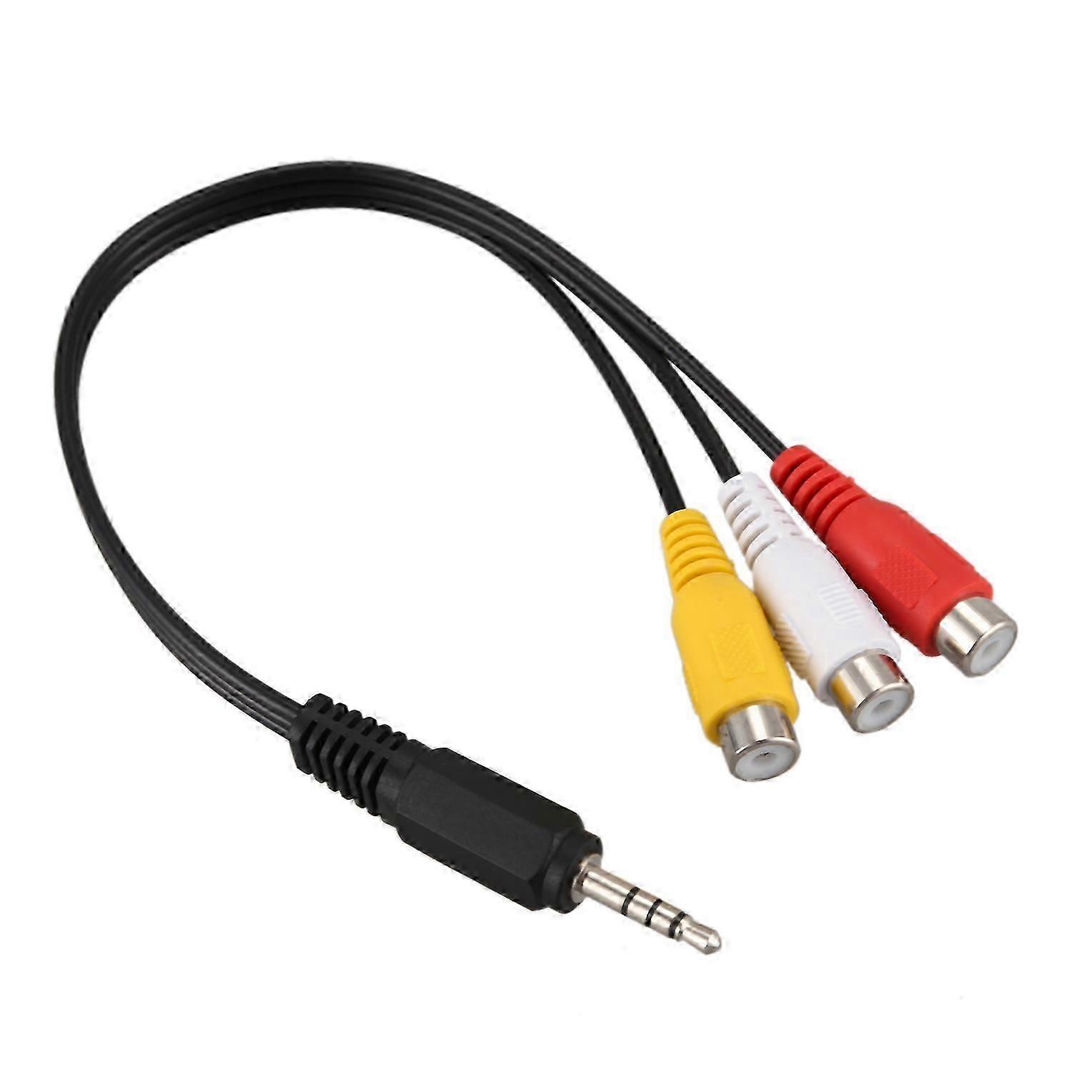 3.5mm Male Plug to 3 RCA Female Audio Video AV Cable 22cm | Fruugo UK