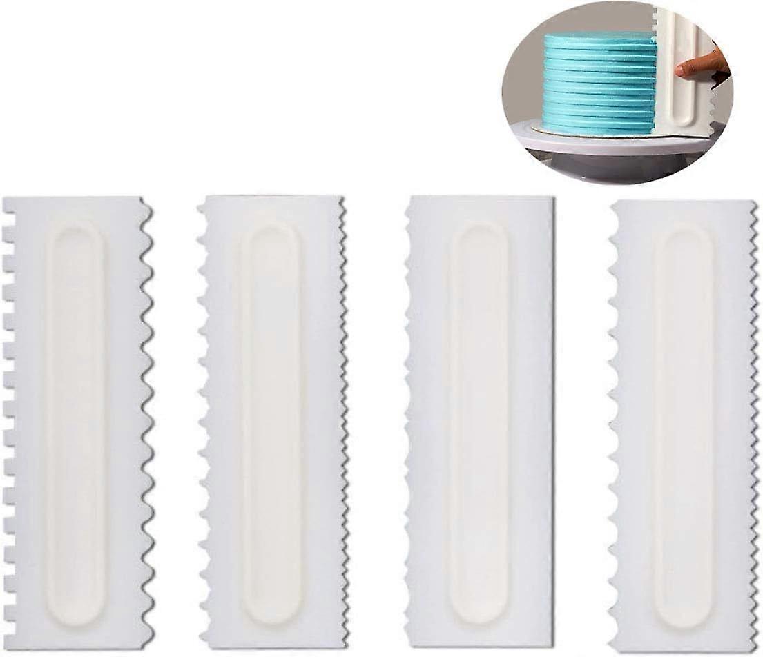 Decorative Comb and Icing Smoother Tool Scraper set of 4, Plastic ...