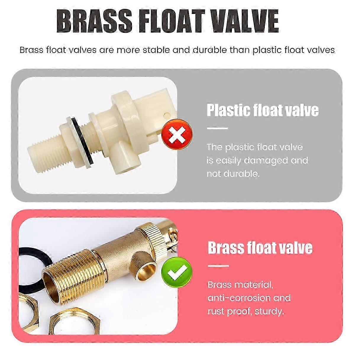 3/4Inch Float Valve,Brass Water Float Valve for Water Tank, Edition C ...