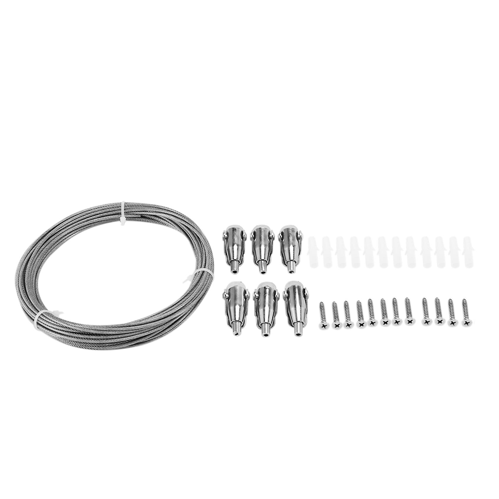 10M Stainless Steel Wire Rope PVC Coated Steel Cable Adjustable Curtain Rope Lamp Suspension ...