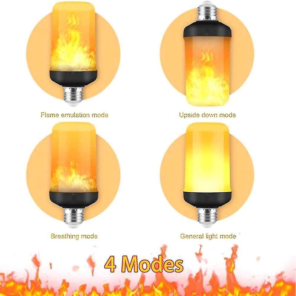 Led Flame Light Bulb, 4 Modes Flickering Light Bulbs, E26/e27 Base ...