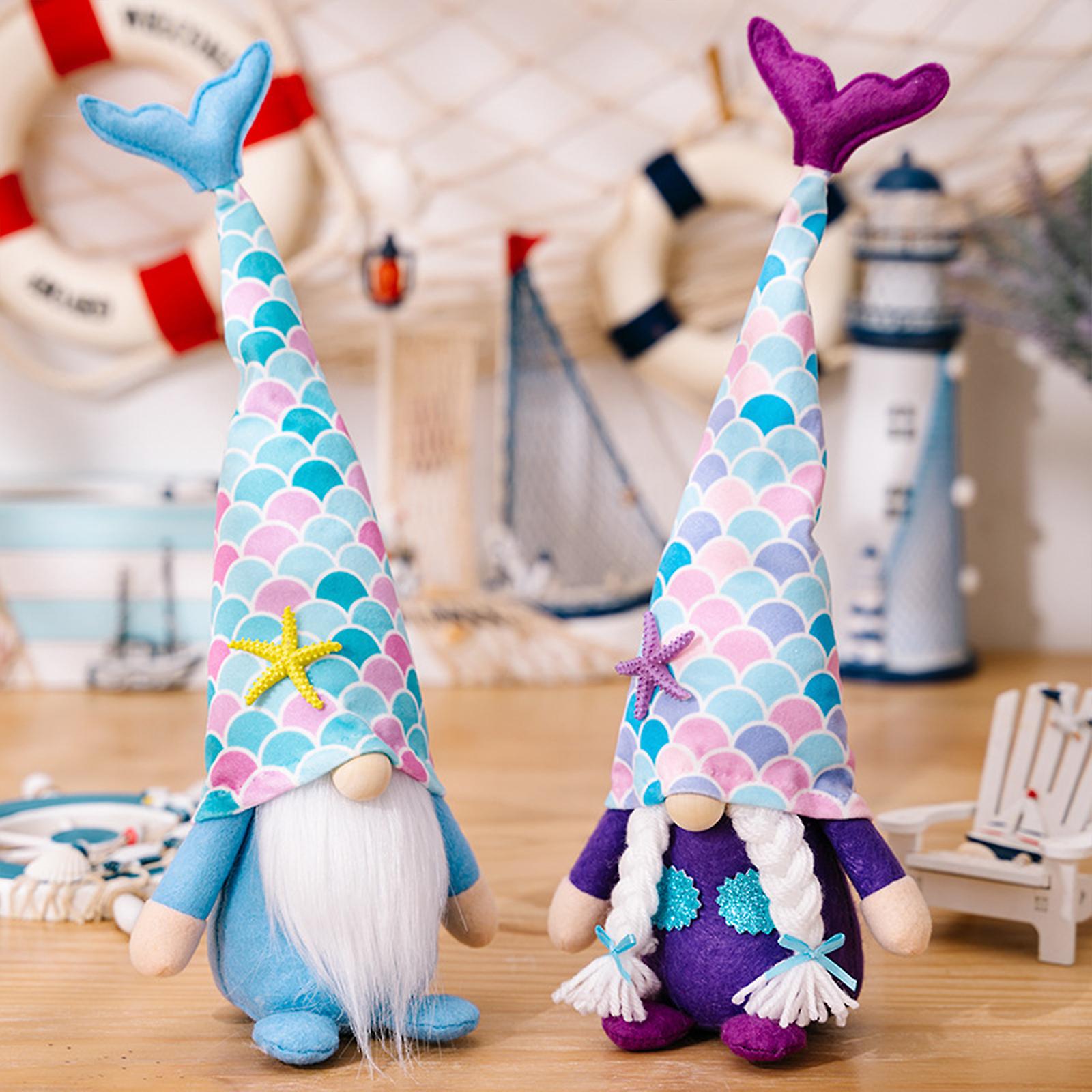 Mermaid Gnome Couple Summer Tomte Plush Farmhouse Beach Elf Dwarf ...