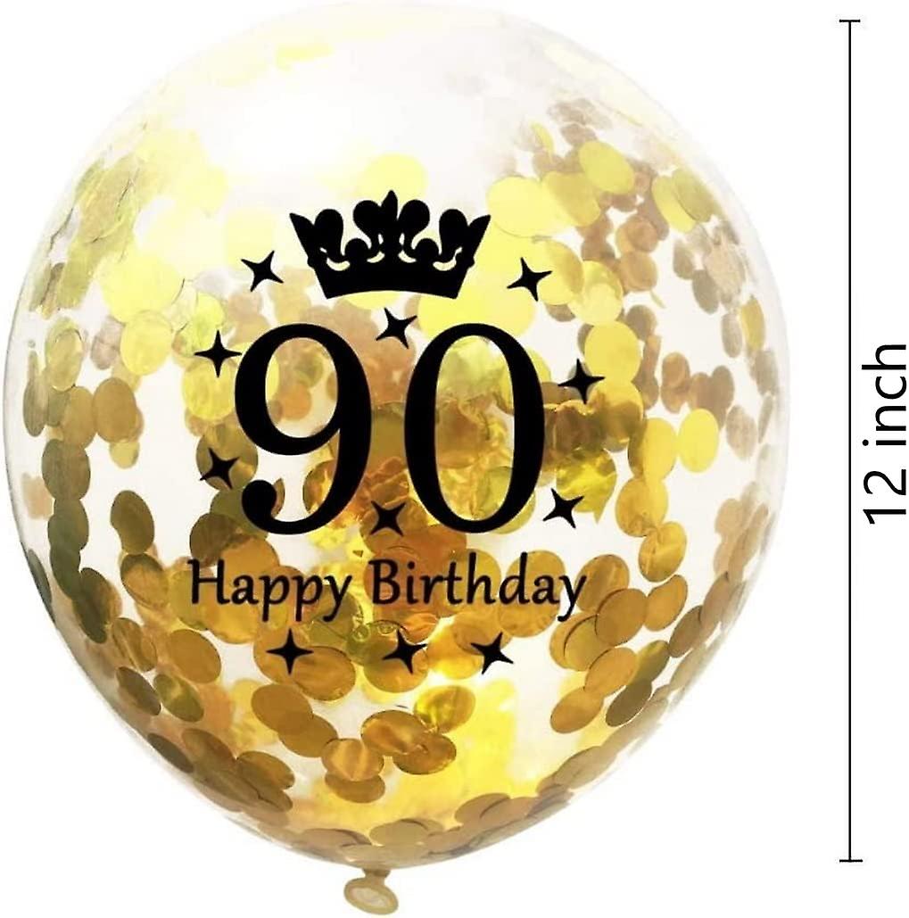 Number Balloons 90 Gold - 90th Birthday Decorations Balloons 12 Inch ...