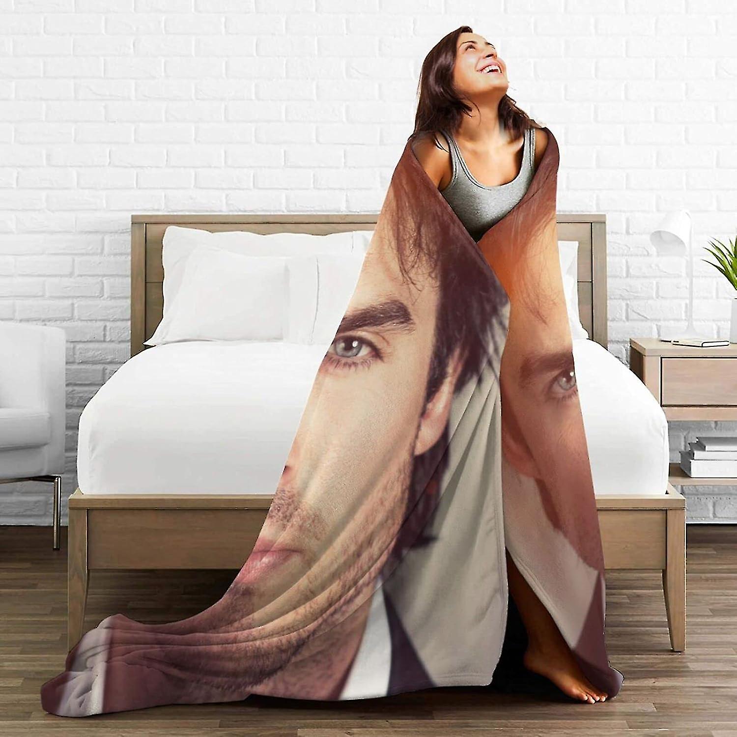 Ian-somerhalder Hyggeligt Plys Thow tæppe Flannel tæppe, sengetøj Varm ...