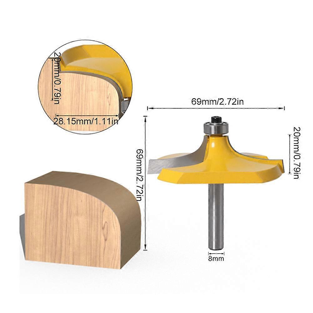 2pcs 8mm Shank Handrail & Table Edge Router Bit Set Woodworking Milling ...
