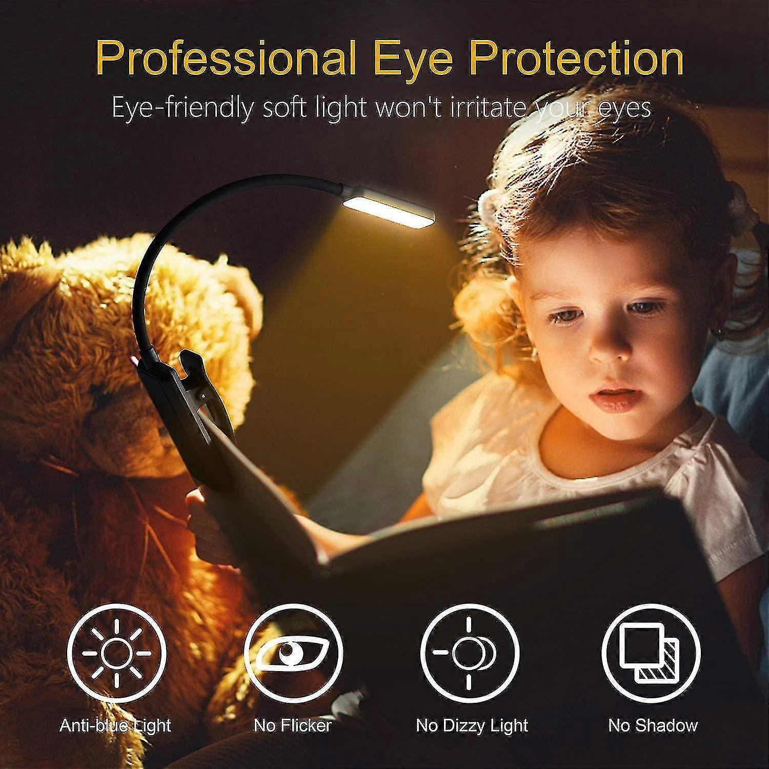 Reading Lamp Book Clamp, Gritin Book Lamp With 9 Leds, 3 Color ...