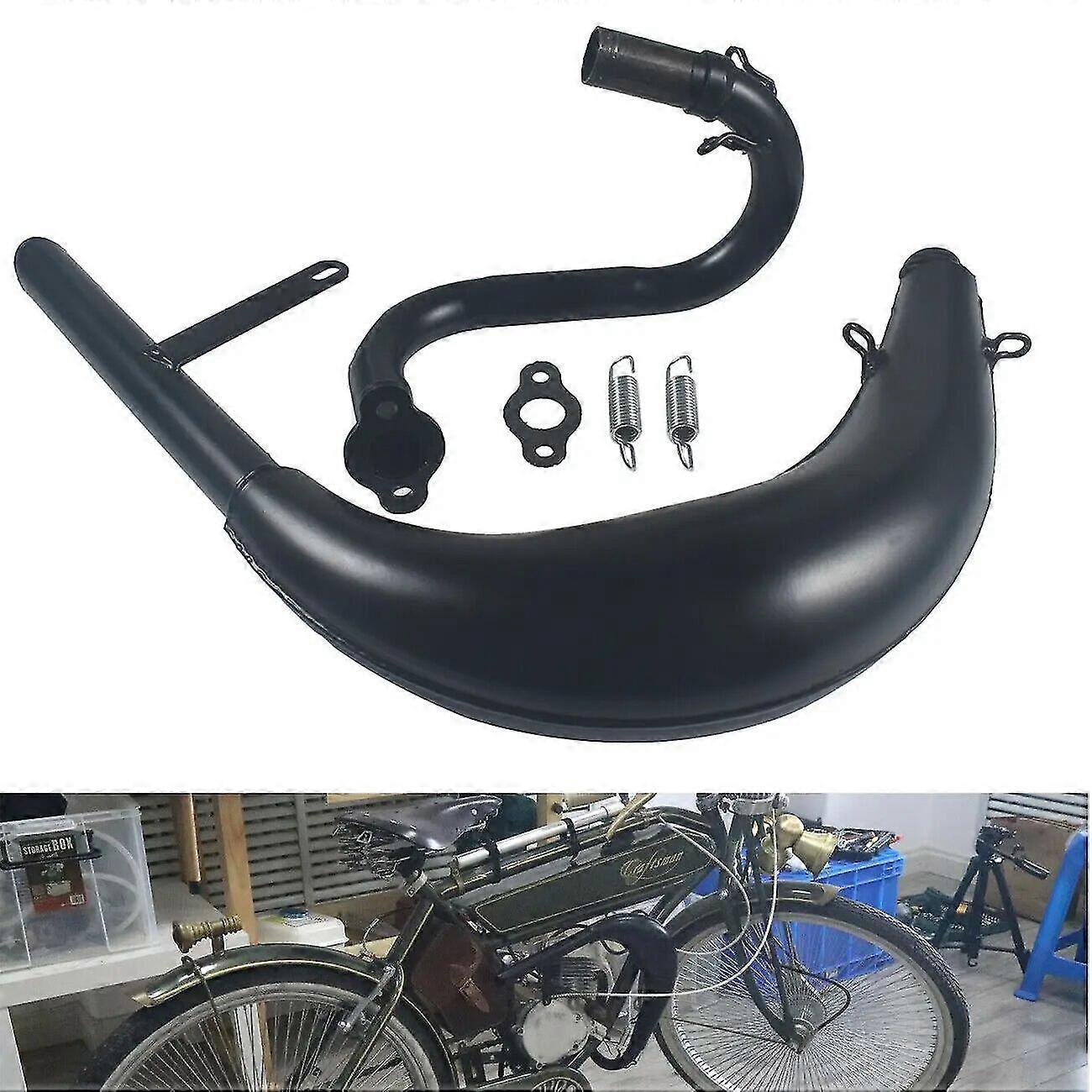 Unique Pipepipe Muffler Black Fit 50 80cc 2 Stroke Bike Gas Engine ...