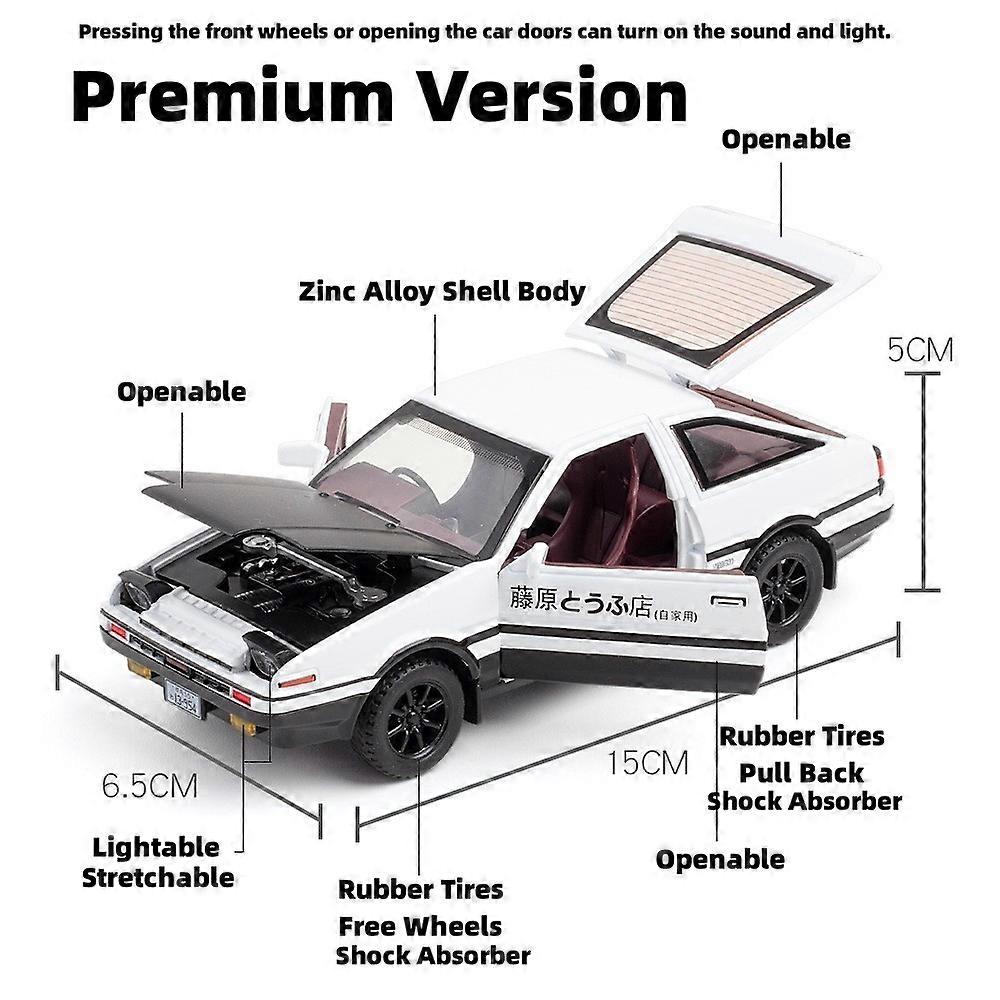 1/32 Initial D AE86 Toy Car Diecast Miniature Model Pull Back Sound ...
