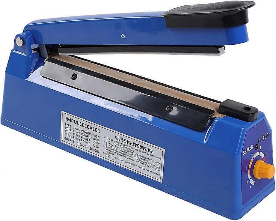 8 Inch Impulse Heat Sealer Poly Mylar Plastic Bag Sealer Manual Heat ...