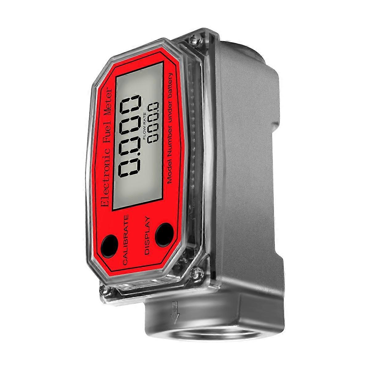 1 Inch Digital Turbine Flowmeter Digital LCD Display with NPT Counter Fuel Flowmeter for ...