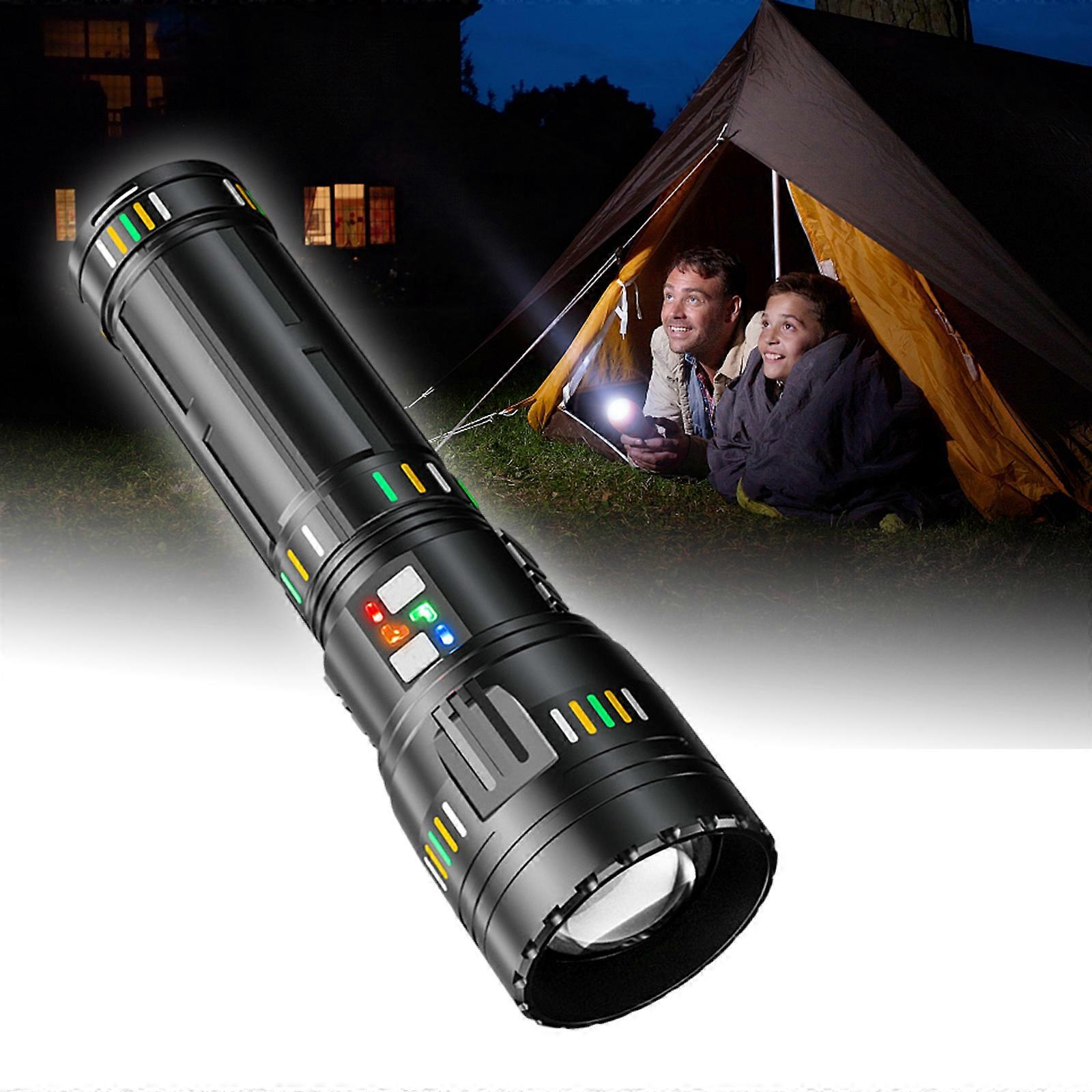 Rechargeable 5000 Lumen LED Tactical Spotlight Flashlight w/ 4 * 5200 ...