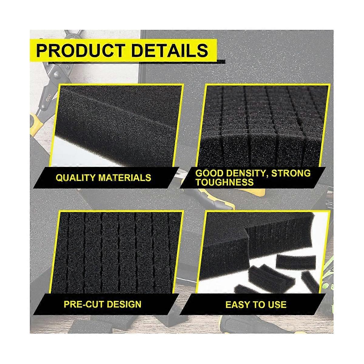 4 Pieces Foam Insert for Cases Tool Box Foam Grid Line Foam Cubes ...