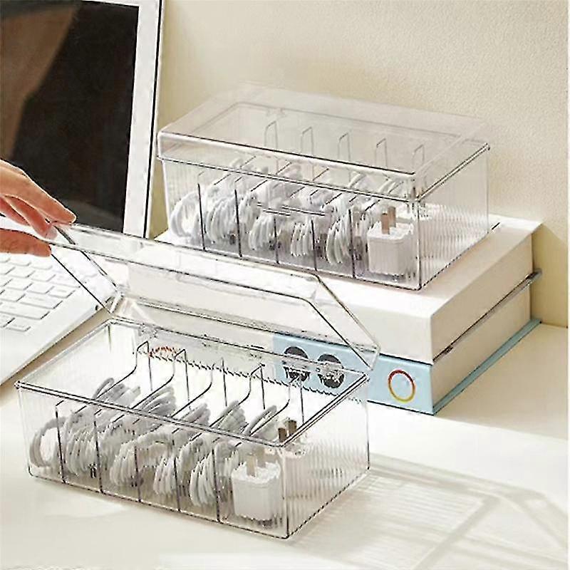 Plastic Cord Storage Box With Lid, Cable Organizers Case For Home ...