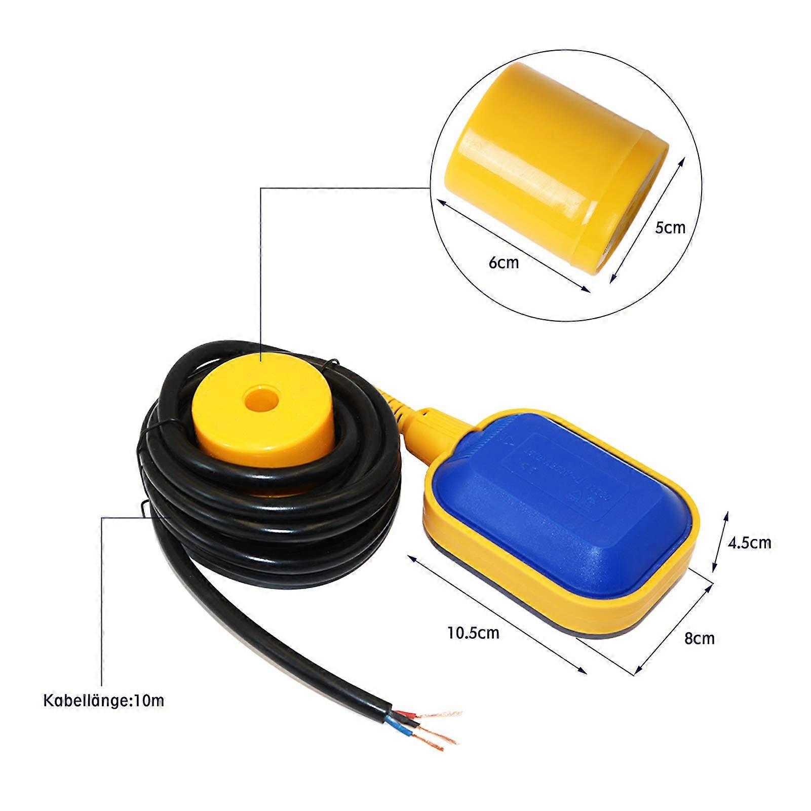Float Switch with 10m Cable, Liquid Water Level Control Sensor Floating ...