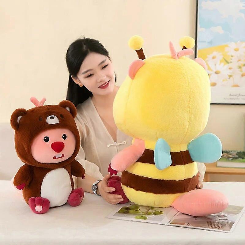 60cm Kawaii Pororo Little Beaver Loopy Plush Toys Cute Bee Bear Dress ...