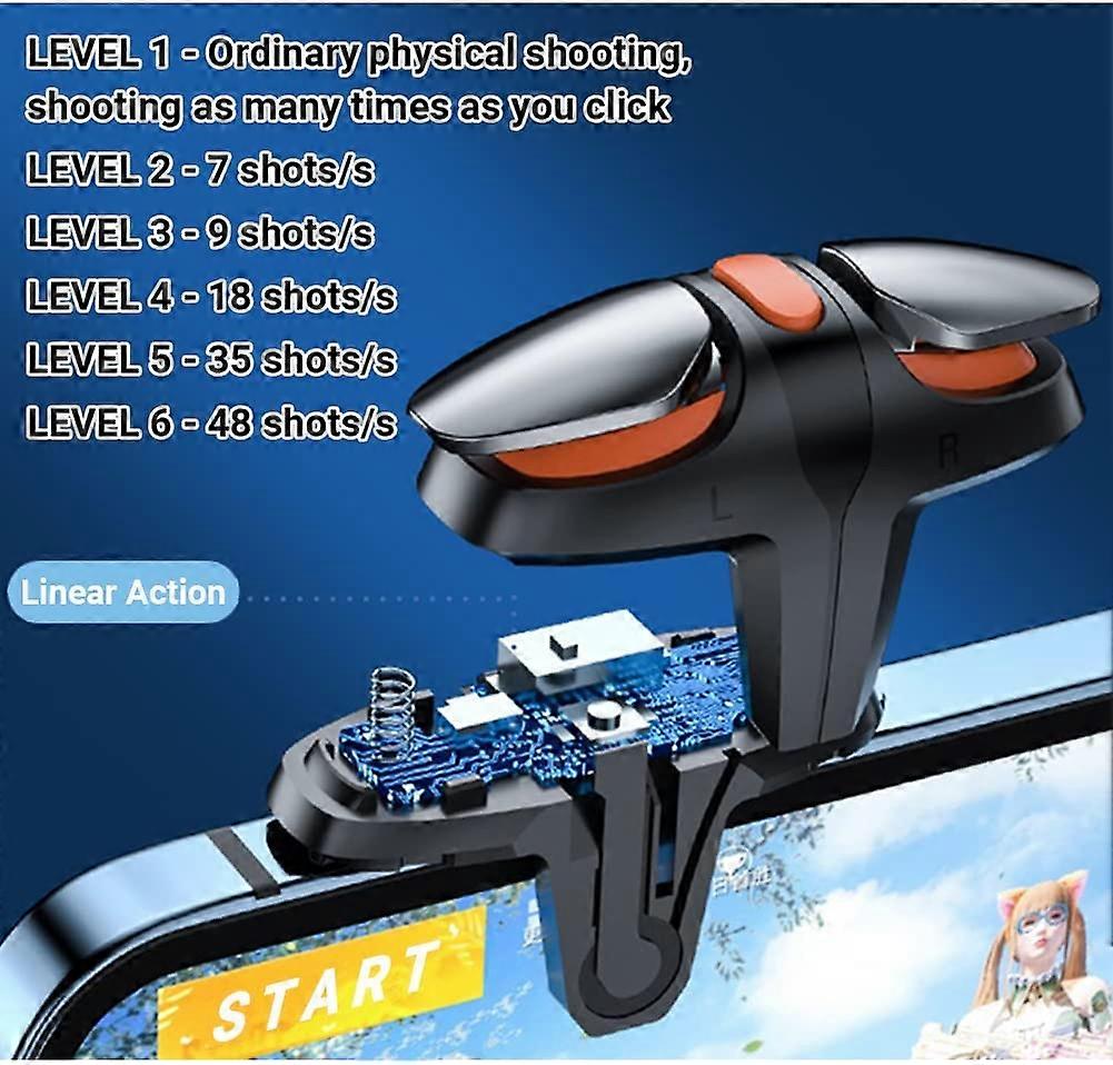 PUBG Mobile Trigger Game Controller, 5-Level Automatic High Frequency Click Rapid Fire, L1R1 ...