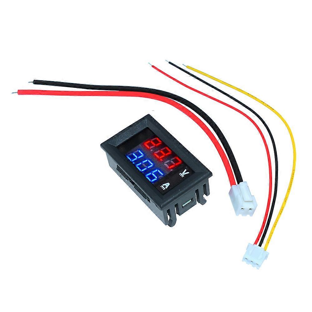 DC 100V 1A 10A 50A 100A Voltmeter Ammeter Blue + Red LED Amp Dual ...