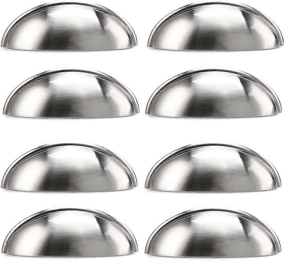 8pcs Shell Shaped Knob Handle, Satin Nickel, Hides Screws, Decorate ...