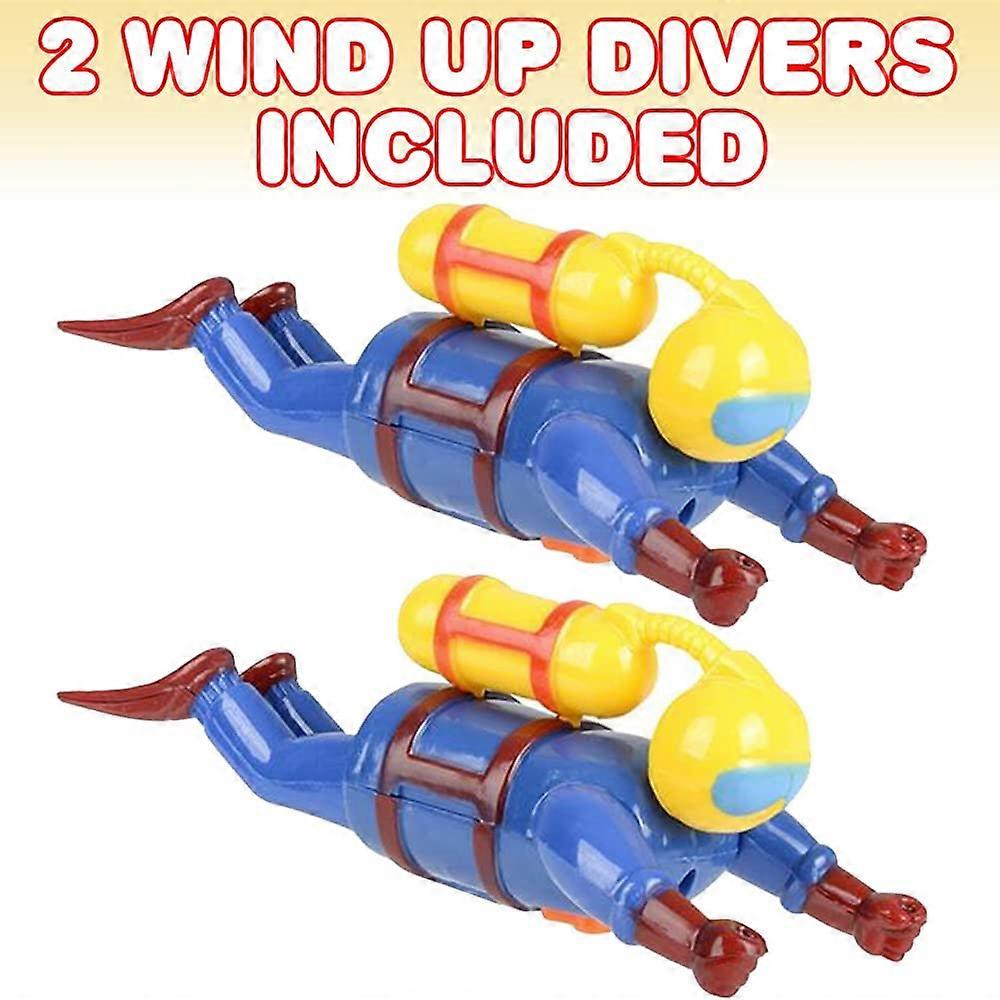 Wind Up Scuba Diver Toys for Kids, Set of 2, Swimming Water Toys, Fun ...