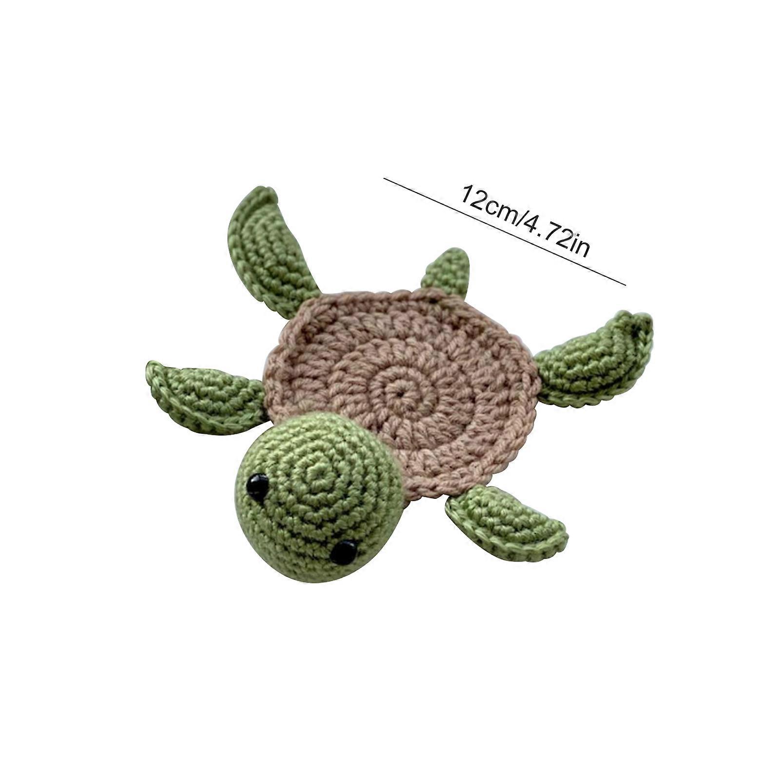Handmade Turtle Coasters Cute Crochet Weave Drink Coaster Set | Fruugo UK