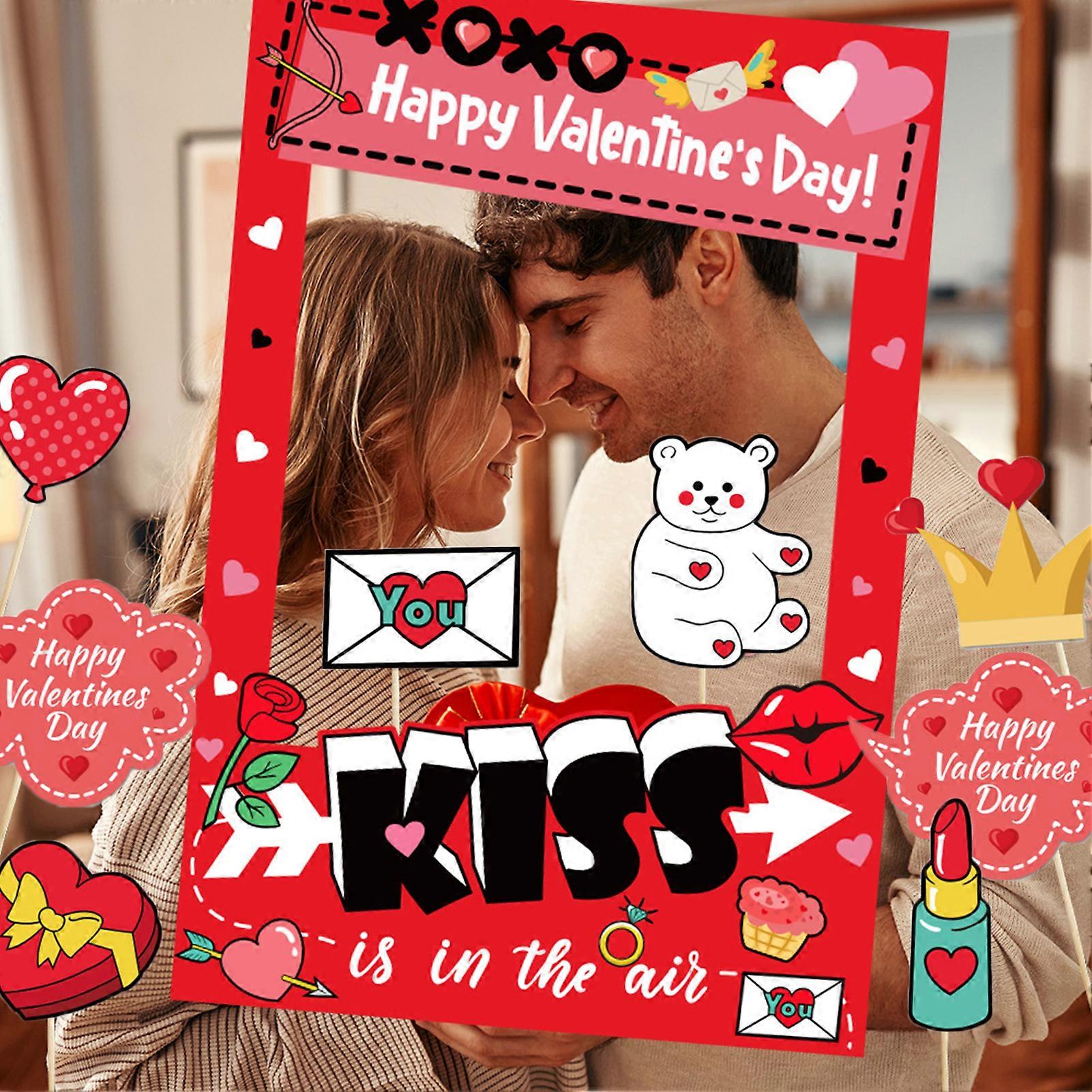 Valentine's Day Photo Booth Frame Party Photo Booth Selfie Frame with ...