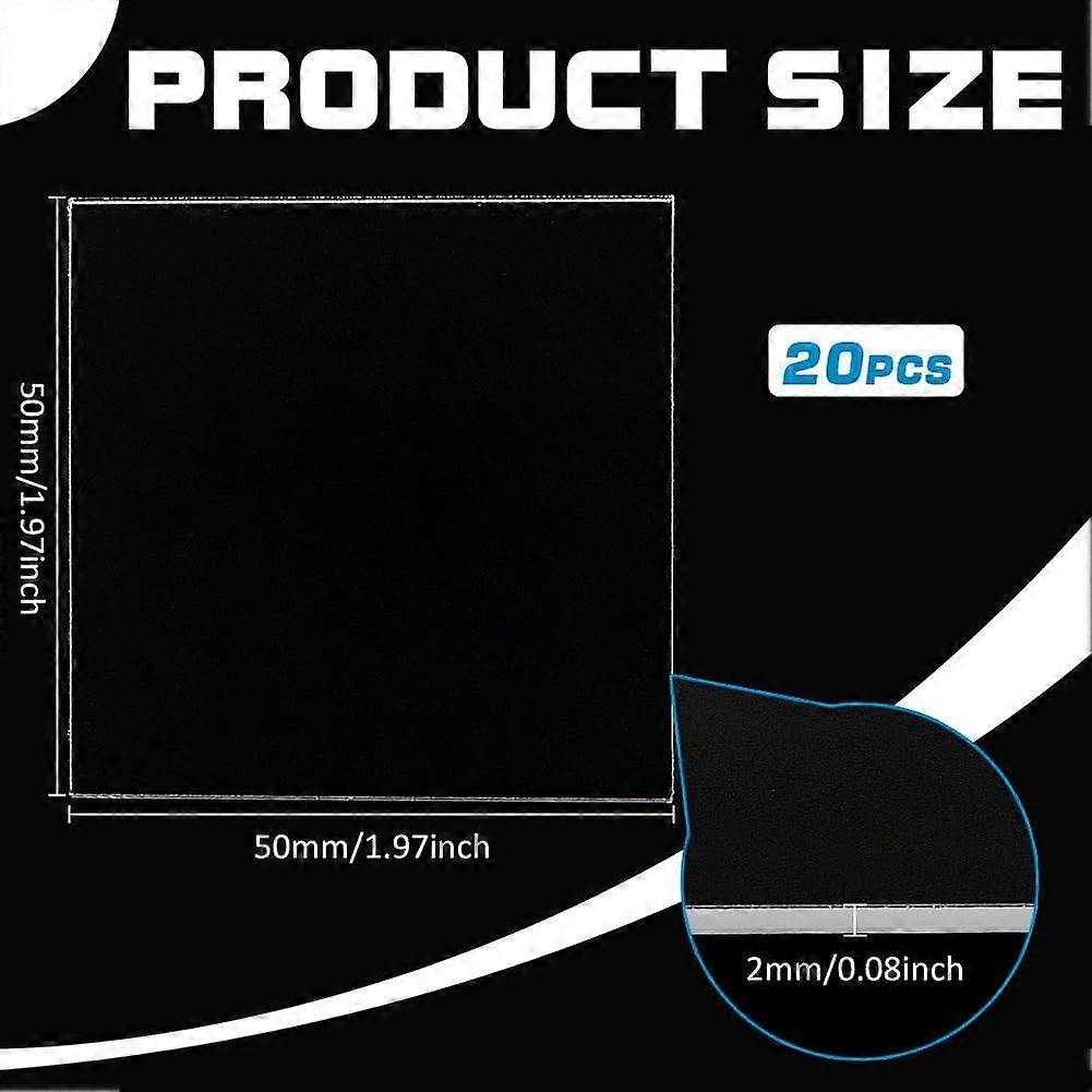 20 Pcs 2x2Inch Clear Square Bases Acrylic Model Bases Rectangular ...