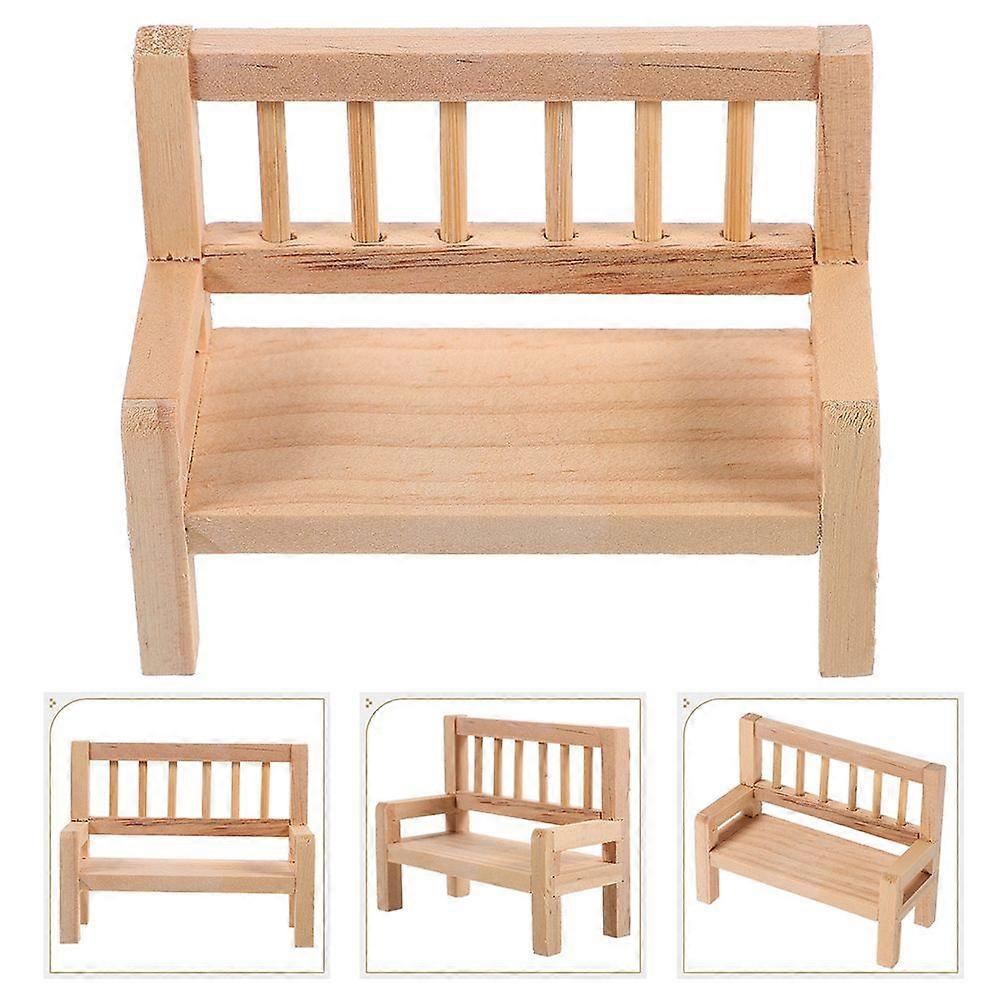 Miniature Bench Model Mini House Bench Doll House Furniture Props Decor ...
