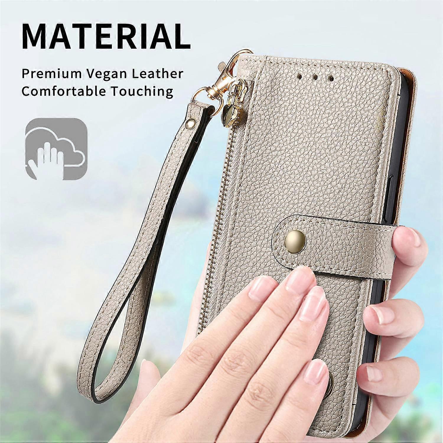 For Motorola Moto G85 5G/S50 Neo 5G Case RFID Blocking Zipper Pocket ...