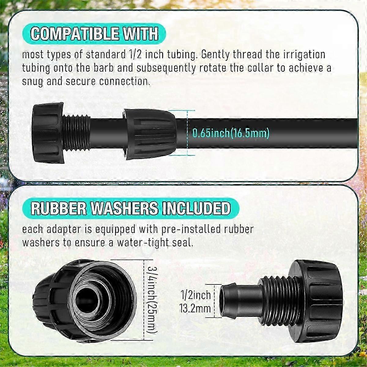 2 Pack 25Psi Drip Irrigation Pressure Regulator Kit, Water Backflow ...