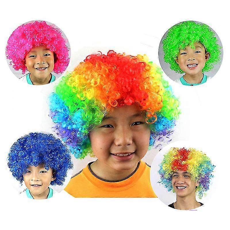 Children Adult Clown Wig Round Explosion Hair Hat Party Accessories ...