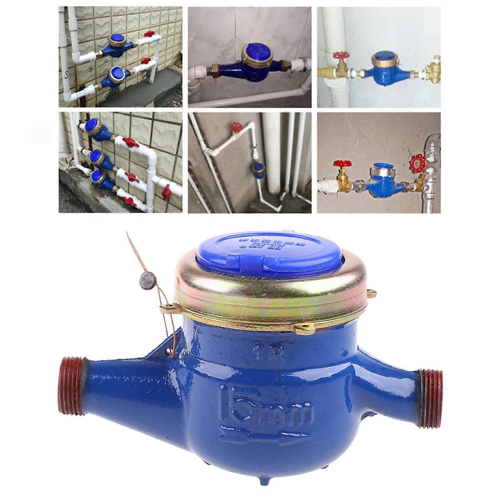 DN15 Garden Home Metal Cold Water Meter Single WaterFlow Wet Table ...