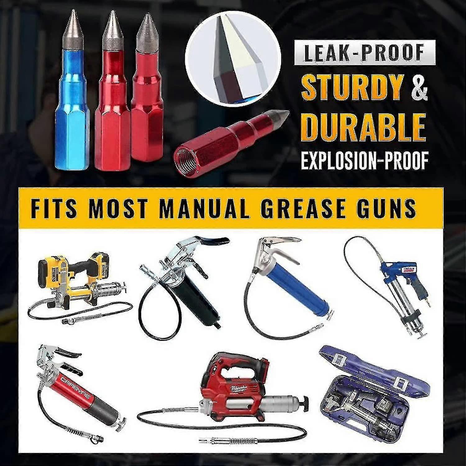 Heavy-duty Grease Gun Pointed Mouth,anti-clogging Steel Needle Nose ...