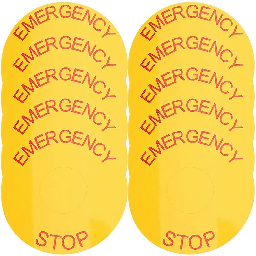 Caution Emergency Stop Sticker Decals Industrial Machinery Electrical ...