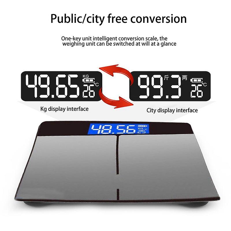 Tempered Glass Digital Body Weight Scale Usb Charging Lcd Bathroom ...