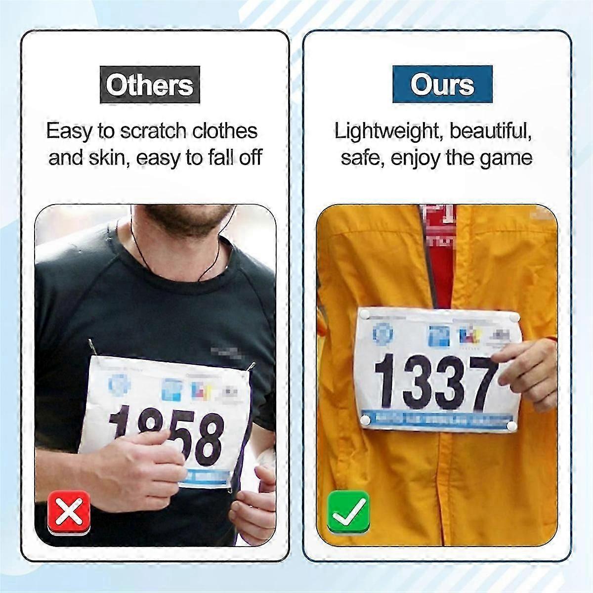 Magnetic Race Bib Holders, 10 Pairs Running Number Clips for Marathon ...