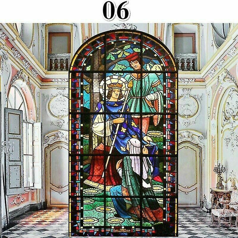 Frosted Static Window Film Vintage Church Stained Glass Stickers ...