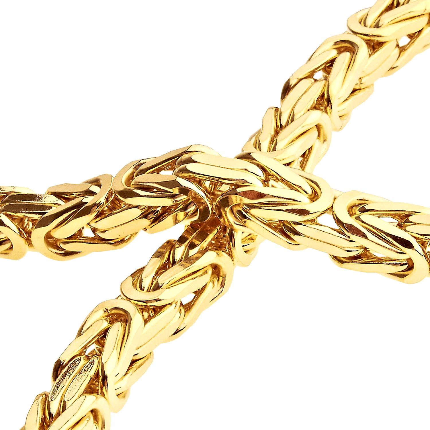 Sterling 925 Silver King chain - DOTTE 8x8mm gold | Fruugo UK