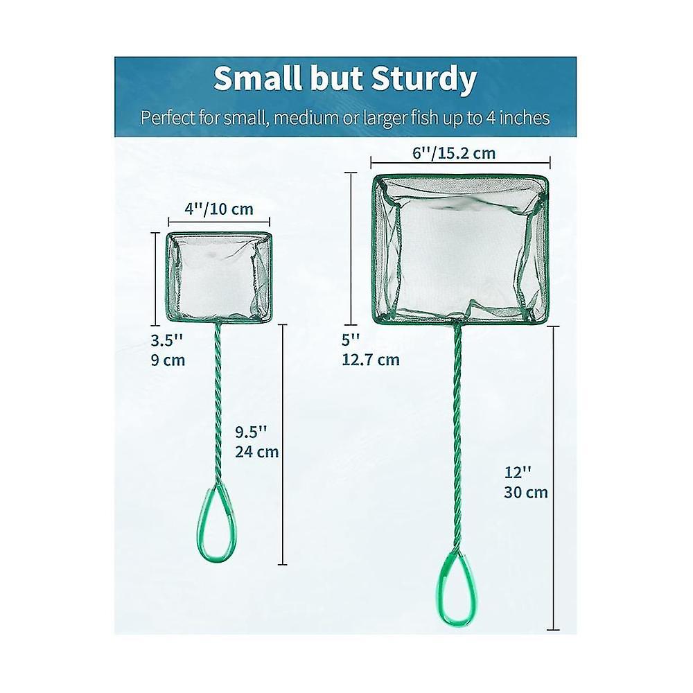 4/6 Inch Aquarium Fish Net Set Fish Catch Nets With Plastic Handle ...