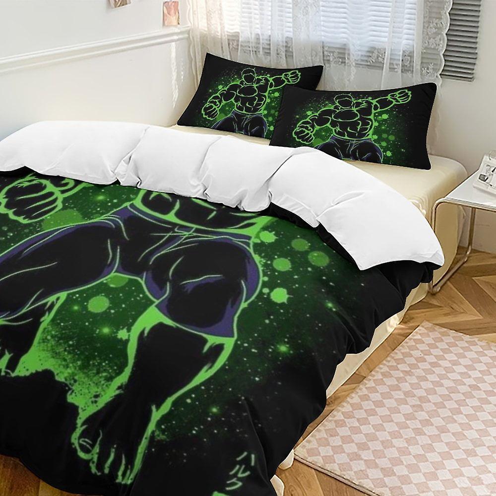 Green Hulk Bedding Sets Cute Bed Cover Anime Cartoon 3D Printed ...
