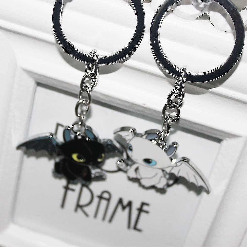 2pcs Couple Metal Keychain Dragon Shape Toothless Keychain Toothless ...